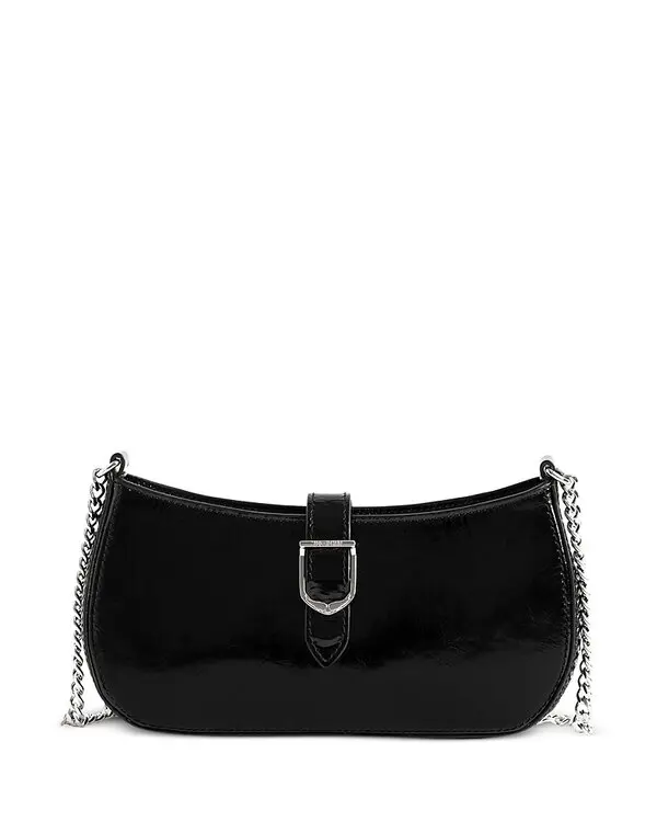 Zadig&Voltaire Janis Vintage Patent Leather Shoulder Bag - Black