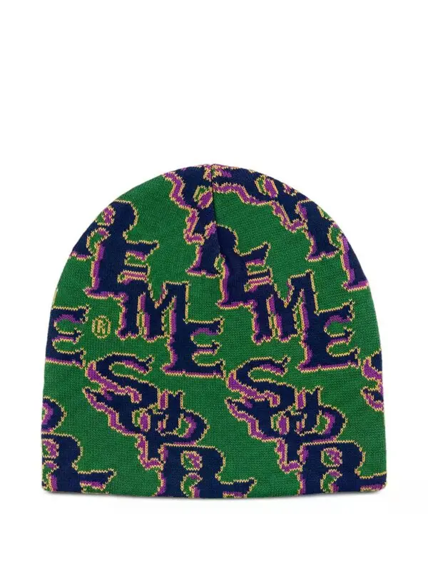 Supreme Slanted Gothic Outline Beanie - Green
