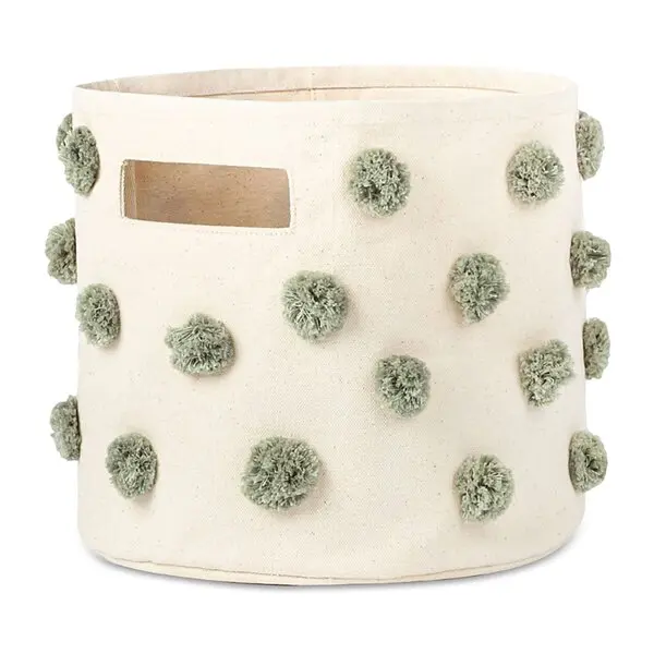 PEHR Pom Pom Canvas Storage Pint - Sage
