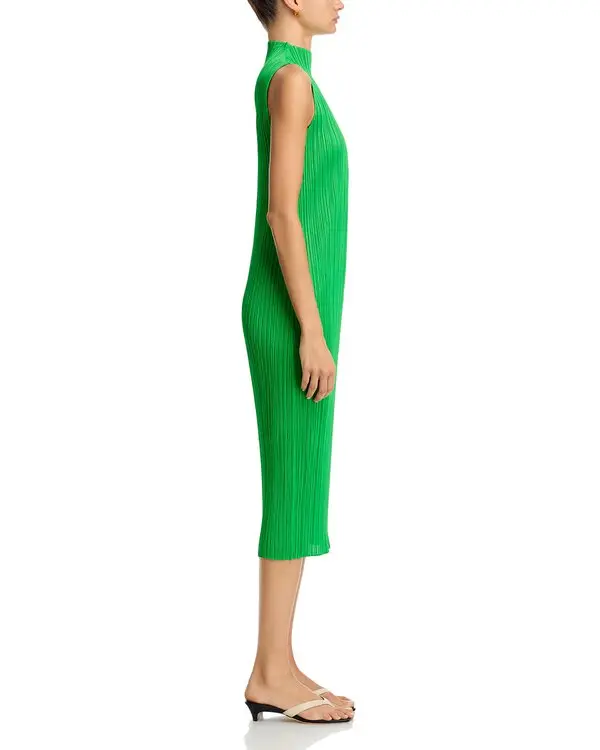 Issey Miyake Sleeveless High Neck Midi Dress