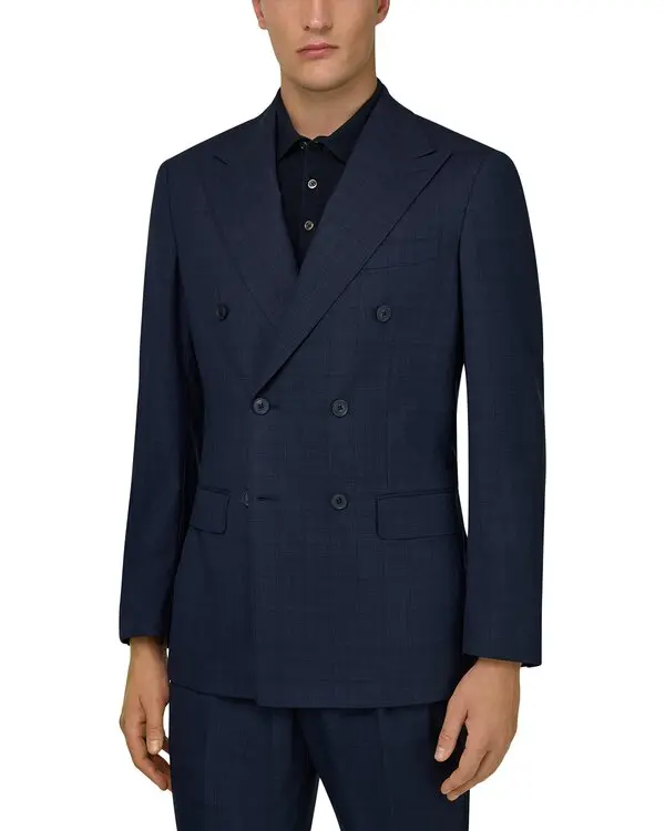 Boggi Milano Regular Fit Double Breasted Prince Of Wales Suit