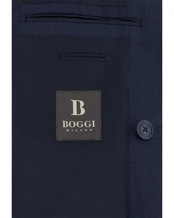 Boggi Milano Regular Fit Double Breasted Prince Of Wales Suit