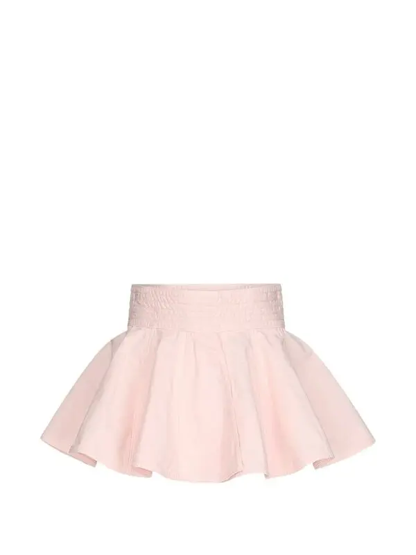 Alaïa Peplum Denim Mini Skirt - Pink