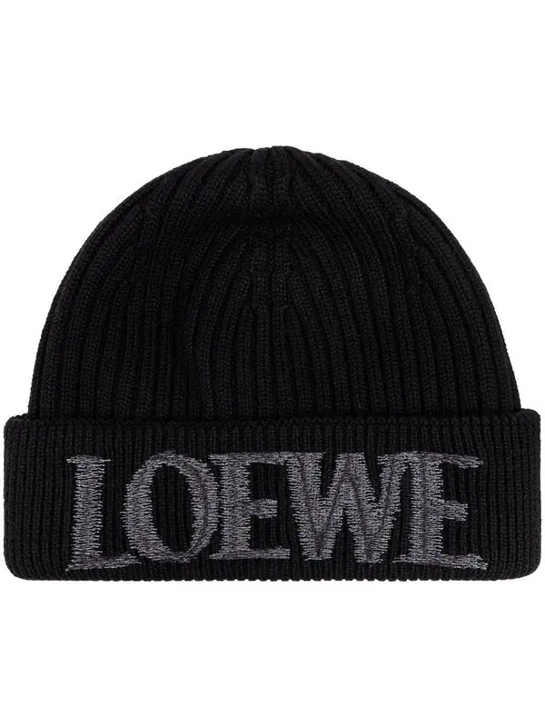 Loewe Logo Wool Beanie - Black