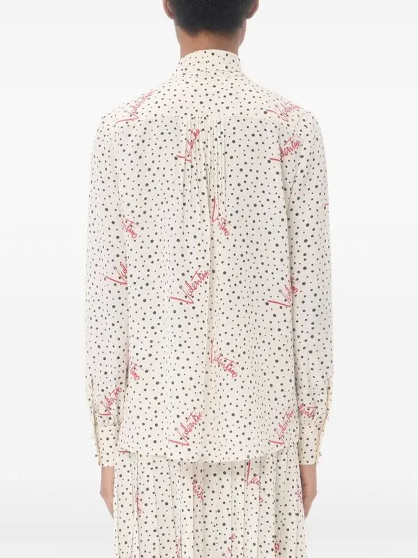 Valentino Garavani Printed Silk Shirt With Scarf Detail - White