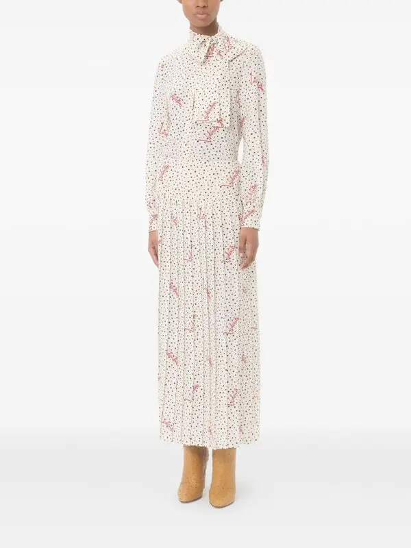 Valentino Garavani Printed Silk Shirt With Scarf Detail - White
