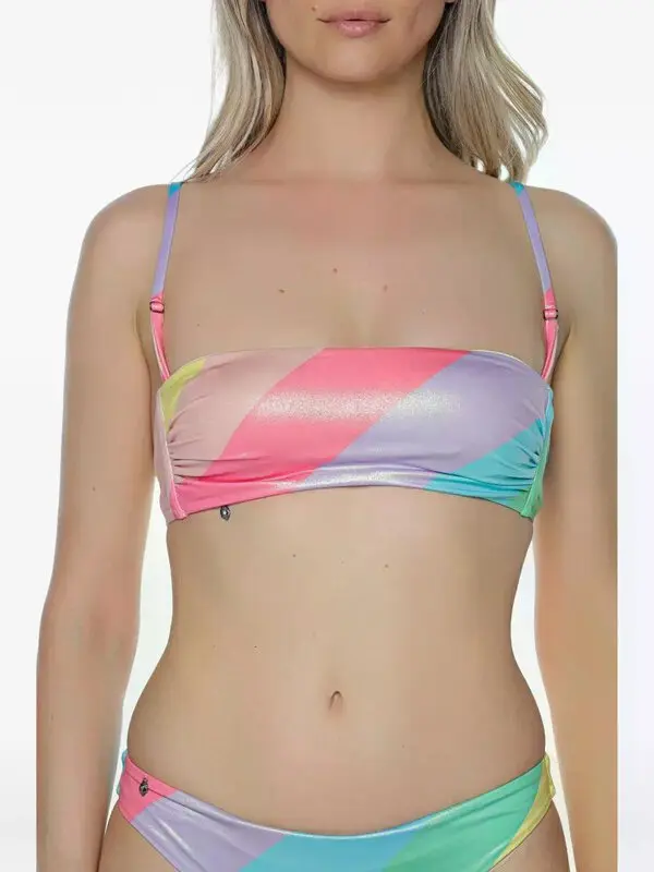 Kurt Geiger Kensington Striped Bikini Top - Pink
