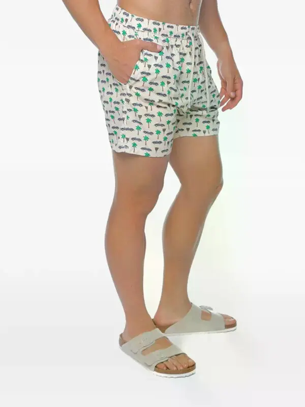 MC2 SAINT BARTH Palm Tree Print Swim Shorts