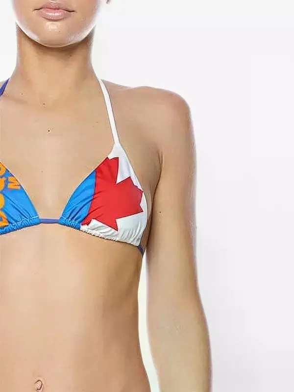 Dsquared2 Graphic Print Triangle Cup Bikini Top