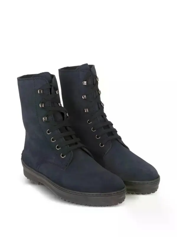 TOD'S Suede Lace-up Combat Boots