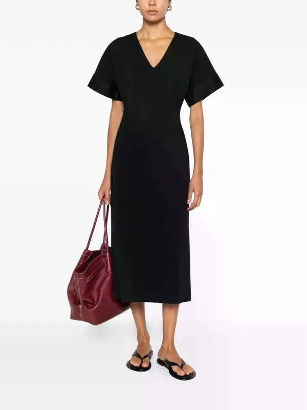 Sú V-neck Short-sleeve Midi Dress