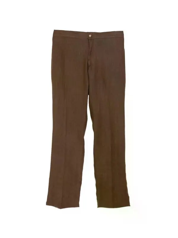 Kiton Straight-leg Trousers With Rear Elasticated Waistband - Brown