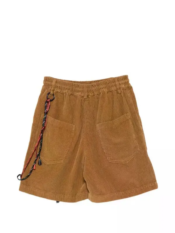SONG FOR THE MUTE Logo-embroidered Corduroy Shorts - Brown