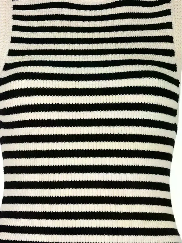 FRAME Ribbed Knit Crew Neck Vest - Black