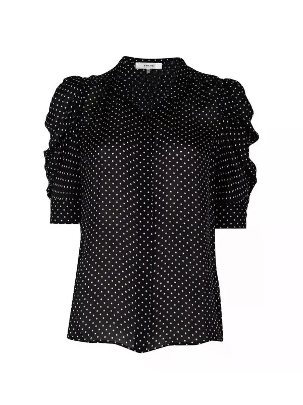 FRAME Gillian Polka Dot Shirt - Black