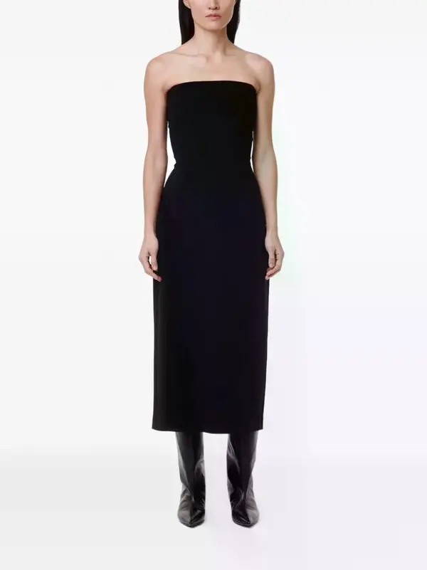 Another Tomorrow Strapless Midi Dress