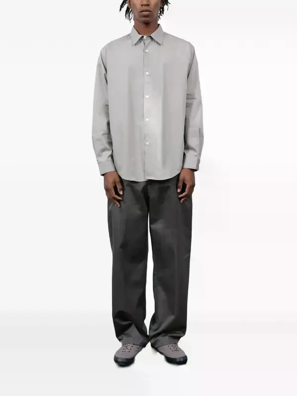 LADY WHITE CO. Cotton Wide-leg Trousers - Grey