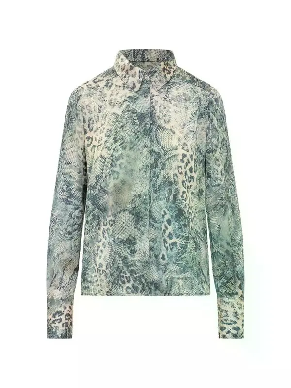 Ba&sh Cornelia Animal-print Shirt - Blue
