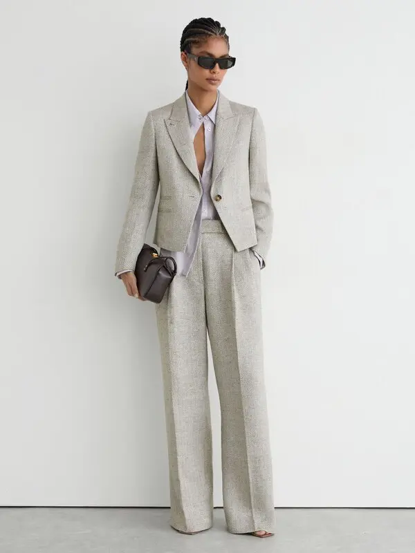 REISS Ezra Textured Blazer - Neutral