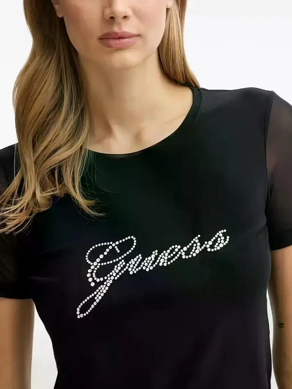 Guess Rhinestone-logo T-shirt And Briefs Set