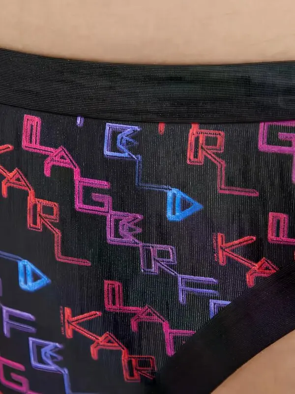 Karl Lagerfeld Logo Print Bikini Bottoms
