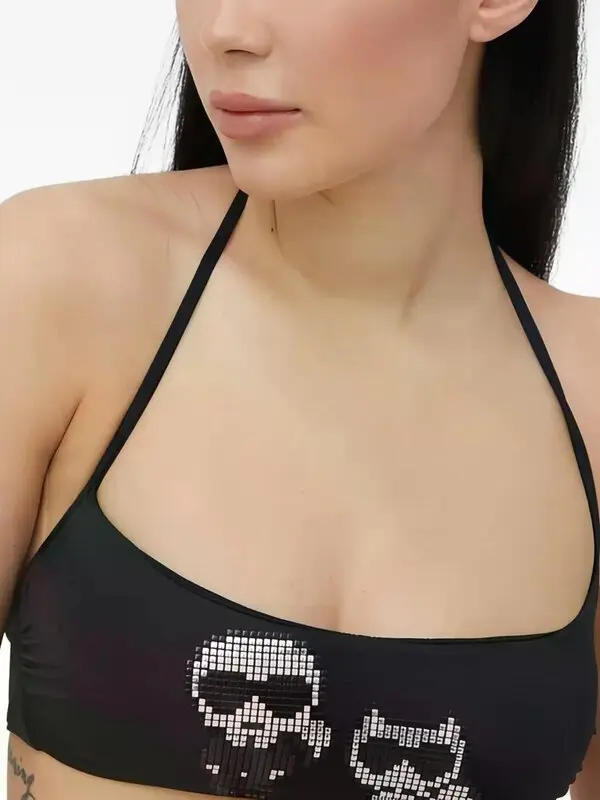 Karl Lagerfeld Embellished Bikini Top