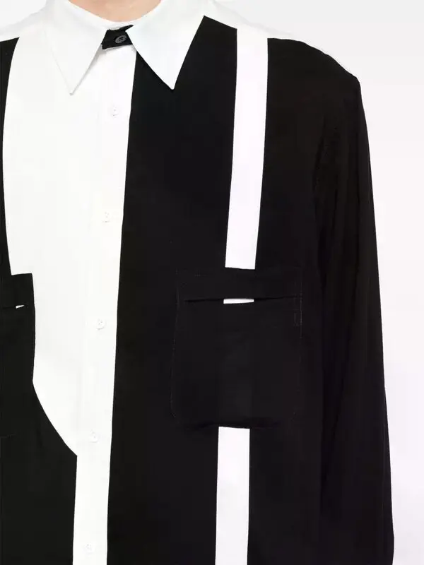 Yohji Yamamoto Panelled Long-sleeved Shirt - White