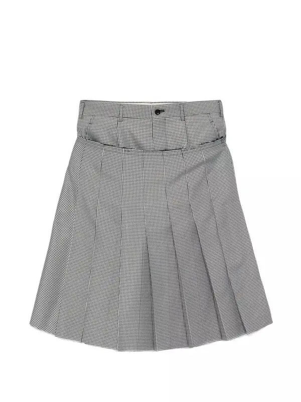 Comme Des Garçons Pleated Check Midi Skirt