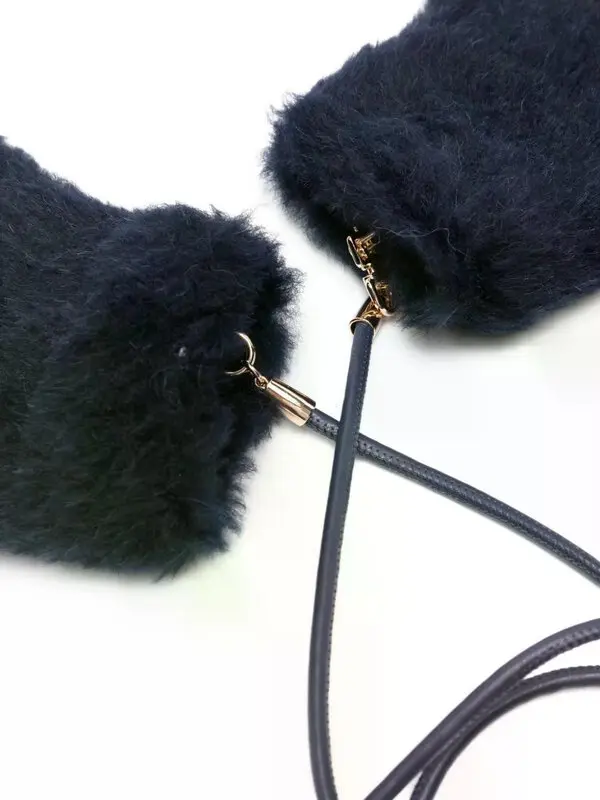 Max Mara Teddy Textured Gloves - Blue