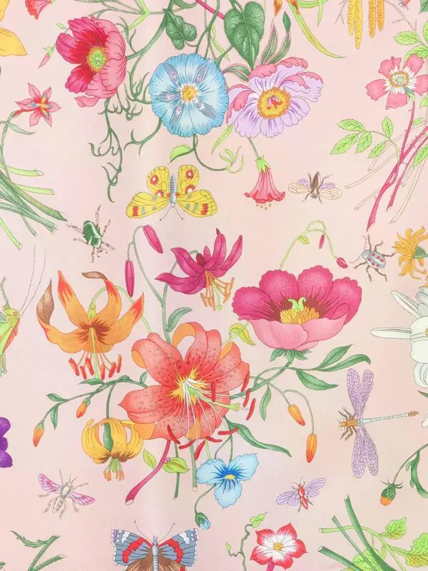 Gucci Flora-print Silk Scarf