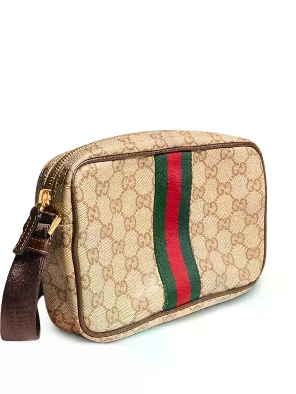 Gucci Gg Supreme Web-stripe Shoulder Bag