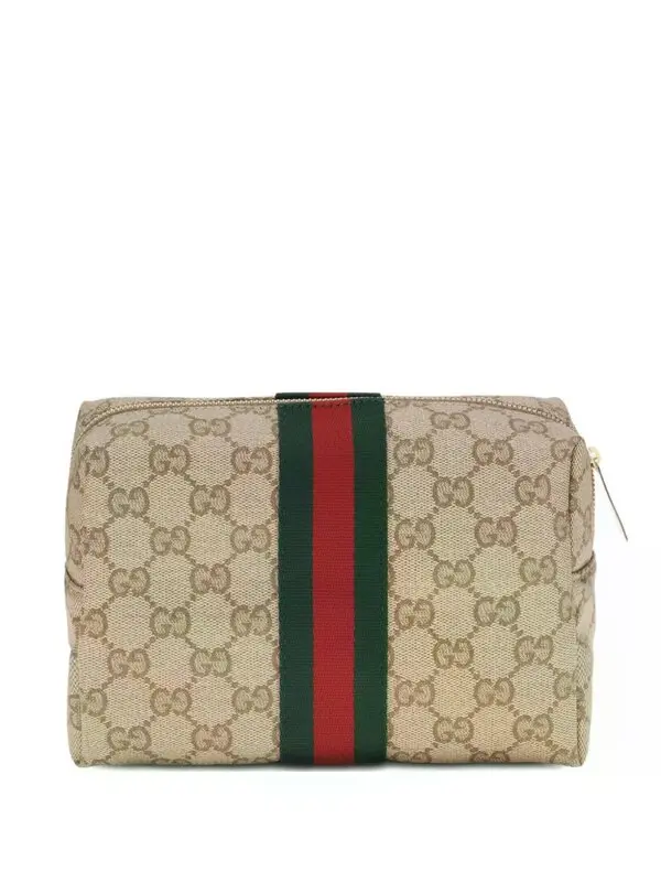 Gucci Gg Supreme Canvas Web-stripe Makeup Bag