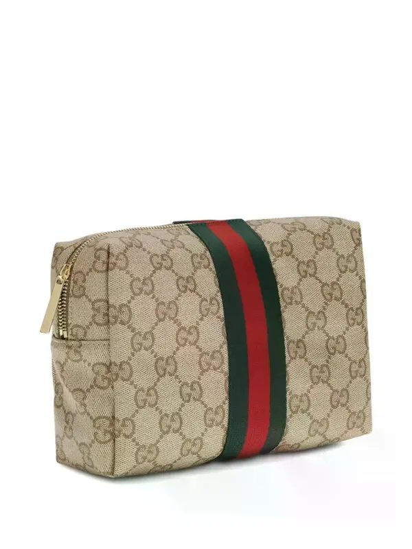 Gucci Gg Supreme Canvas Web-stripe Makeup Bag