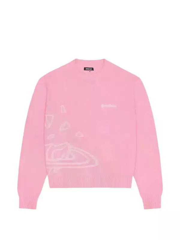 BROKEN PLANET Intarsia Knit Embroidered Logo Sweater