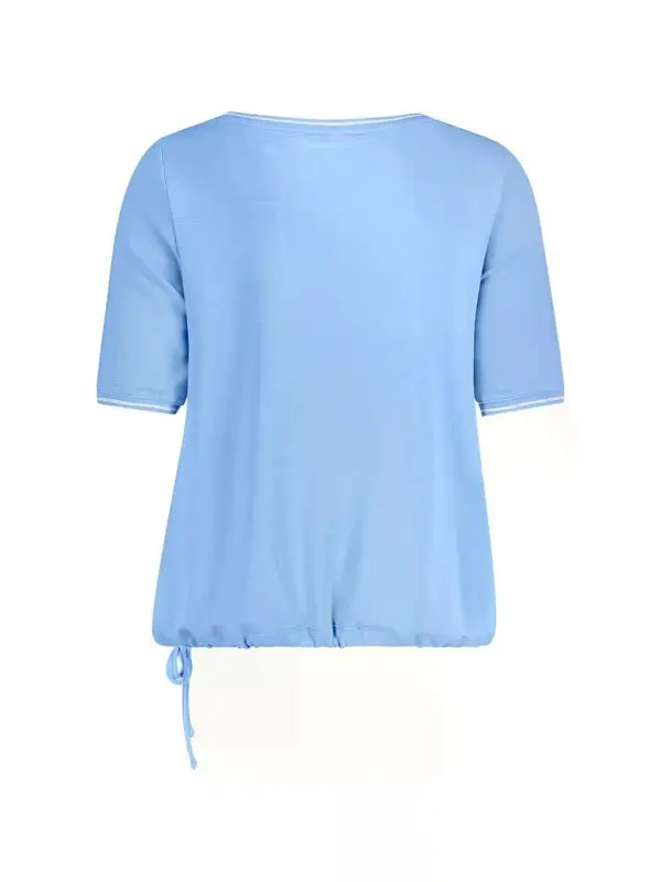 BETTY BARCLAY Horizontal-ribbed T-shirt With Drawstring Hem