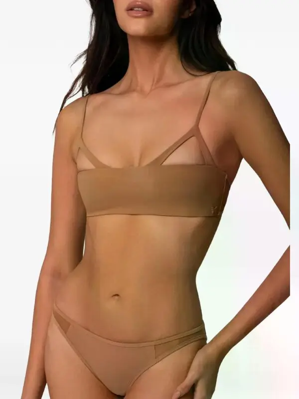 Kiki De Montparnasse Peep Show Cutout Bikini Top - Brown