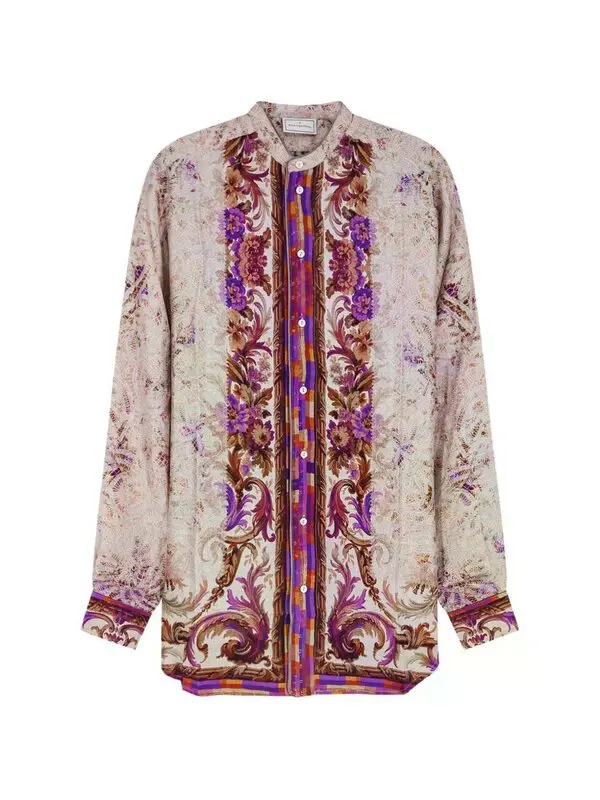 PIERRE-LOUIS MASCIA Floral Silk Shirt - Pink