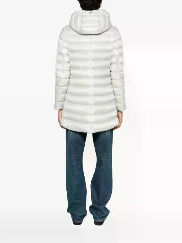 Herno Quilted Hooded Coat - Grey