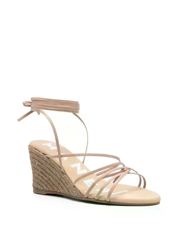 Manebí Leather Lace-up Wedge Sandals