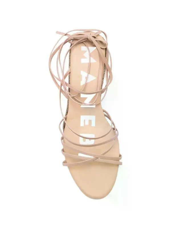 Manebí Leather Lace-up Wedge Sandals