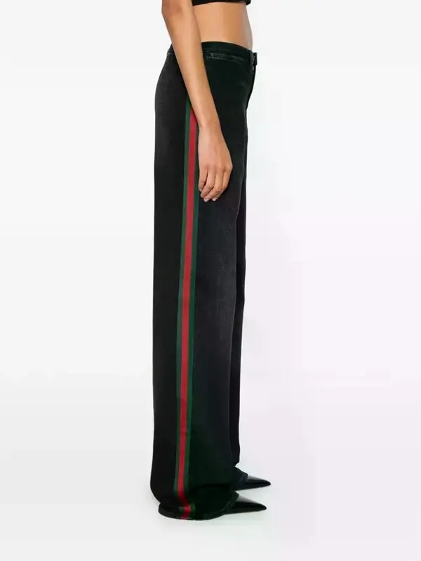 Gucci Web Stripe Wide-leg Jeans
