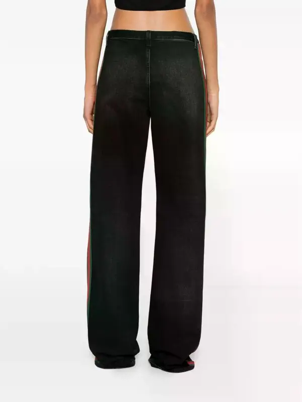 Gucci Web Stripe Wide-leg Jeans
