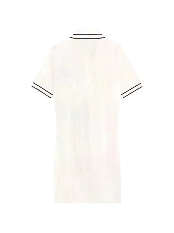 SPORTY & RICH Cable-knit Polo Collar Mini Dress