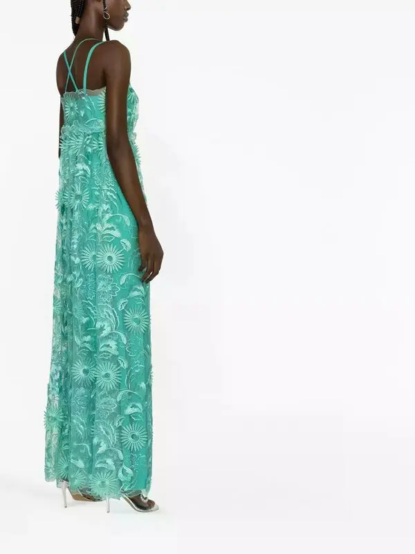 Alberta Ferretti Floral-lace Maxi Dress