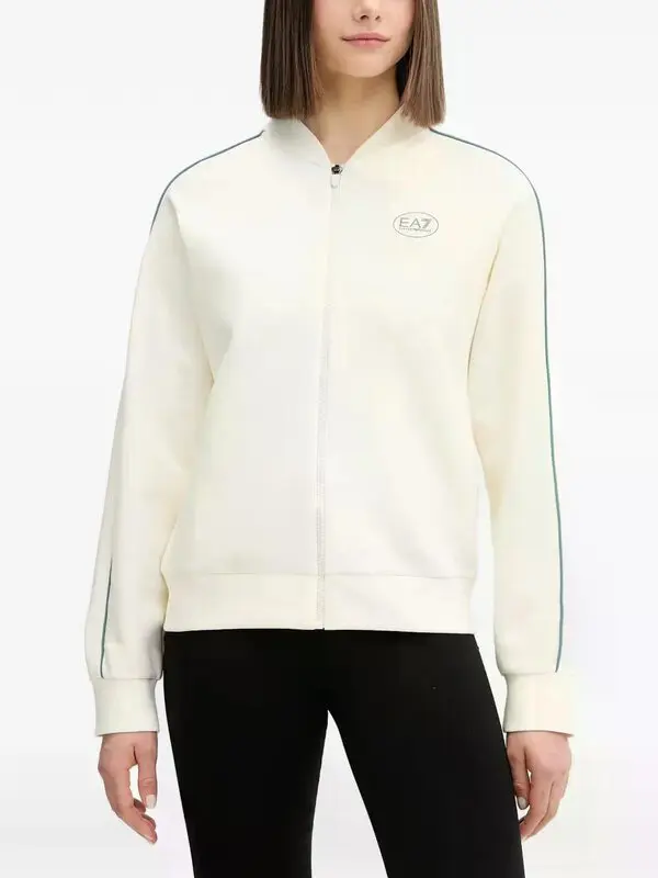 EA7 Logo Print Zip-up Jacket