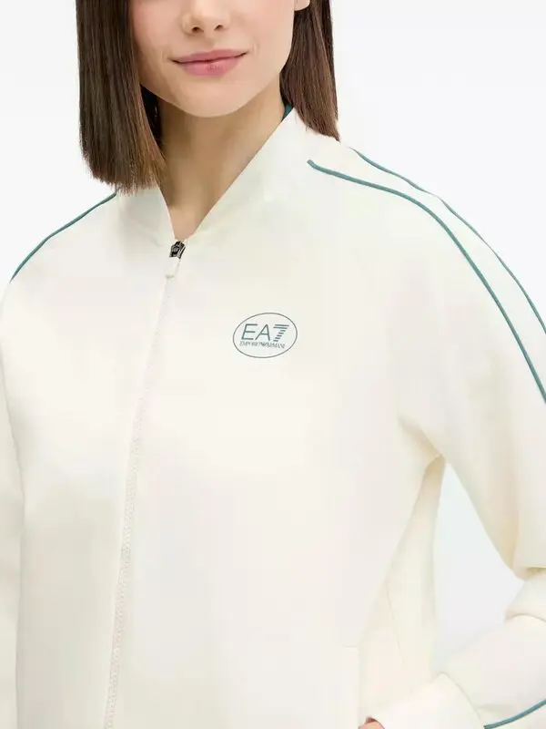 EA7 Logo Print Zip-up Jacket
