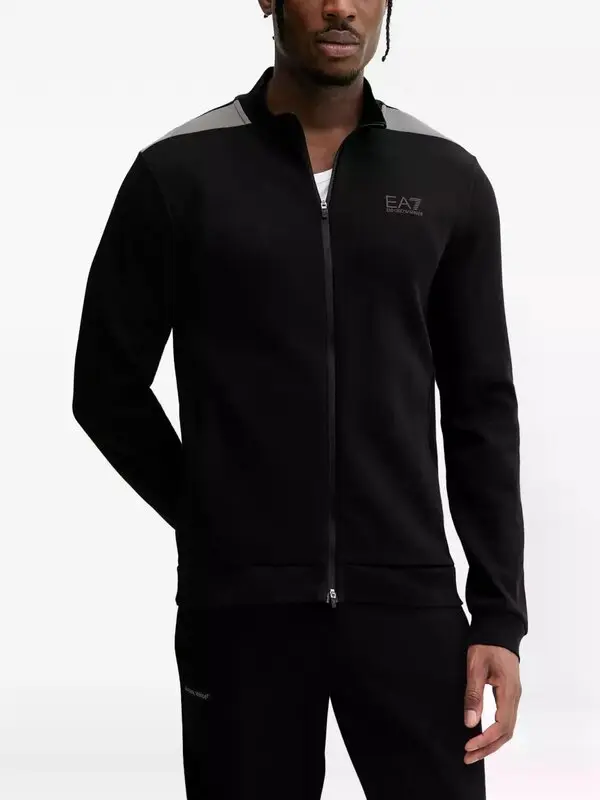 EA7 Logo-print Zip-up Sweater