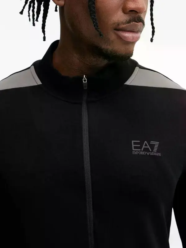 EA7 Logo-print Zip-up Sweater