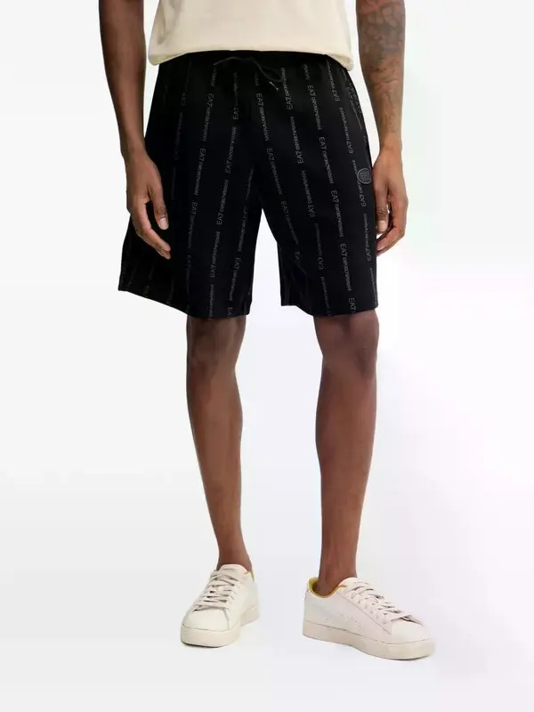 EA7 Emporio Armani Logo Print Drawstring Shorts