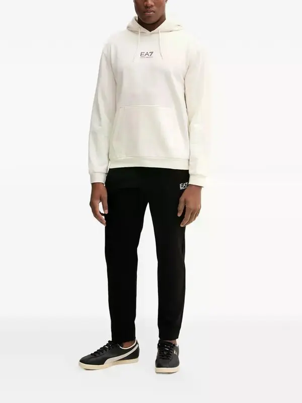 EA7 Logo Print Drawstring Hoodie